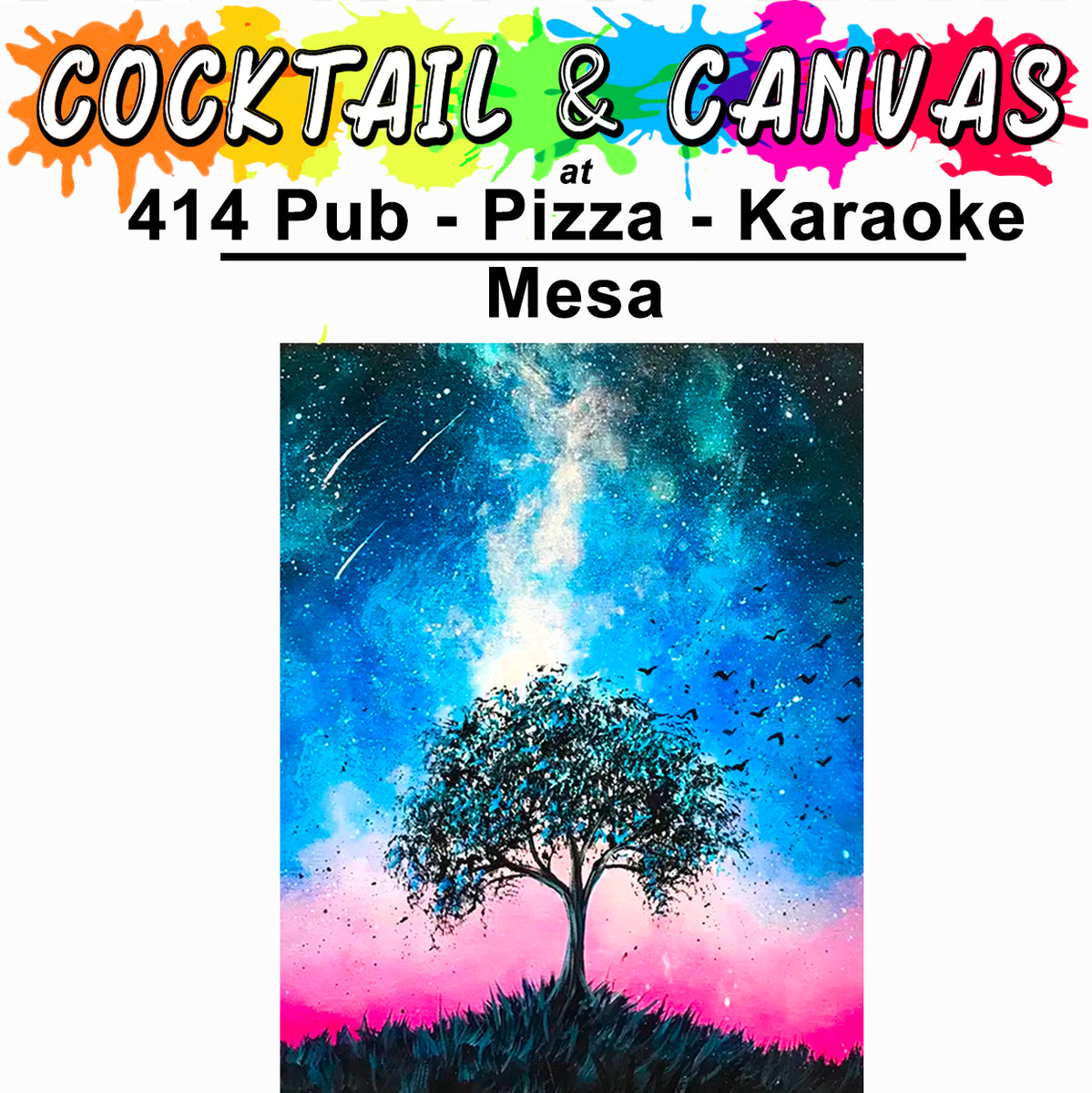 "Twilight Meteorites" Paint and Sip at 414 Pub, Pizza, Karaoke on Sat ...